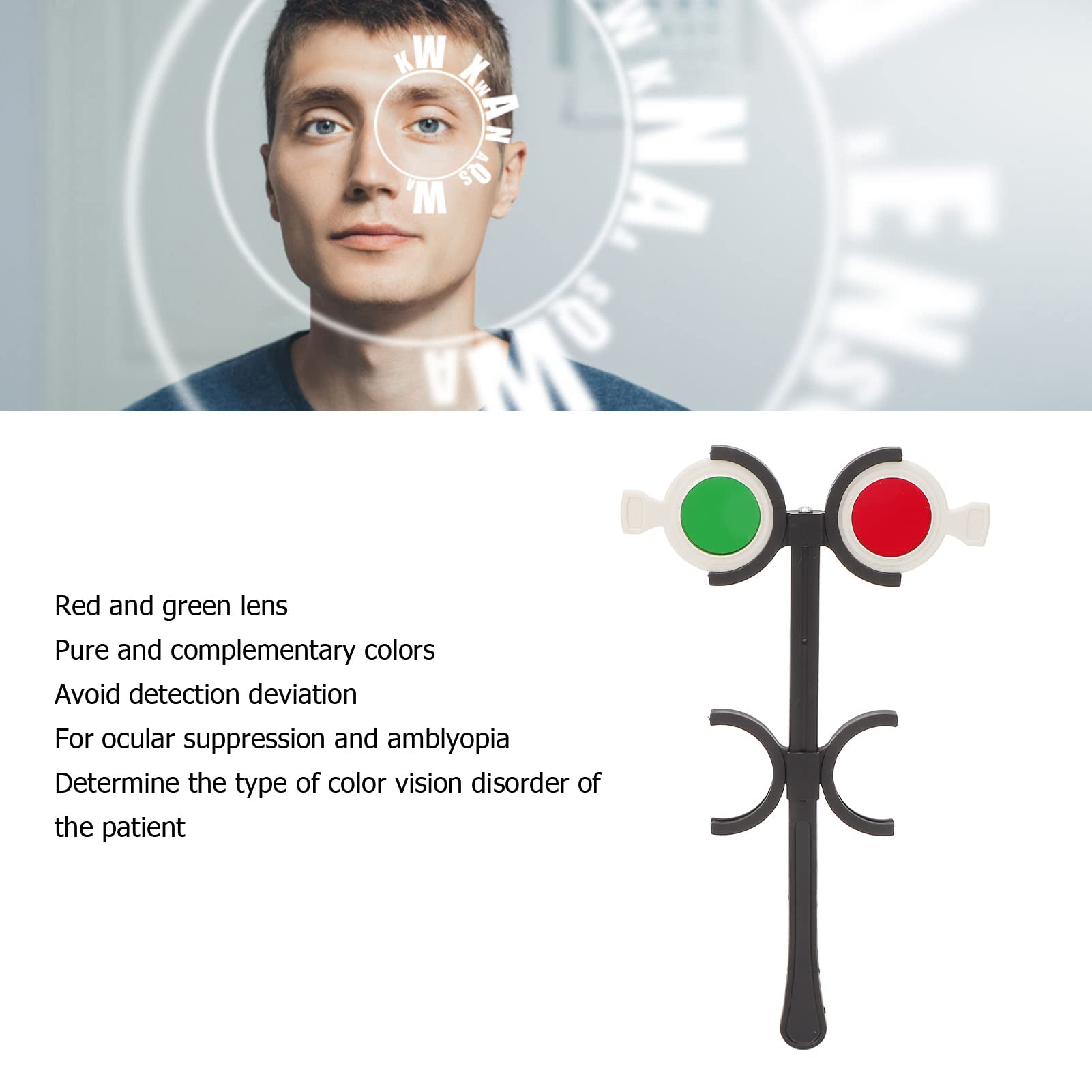 4 Dot Test Light, Red Green Lens Improve Clarity 4 Dot Vision Test Light Accurate Complementary Colors for Amblyopia