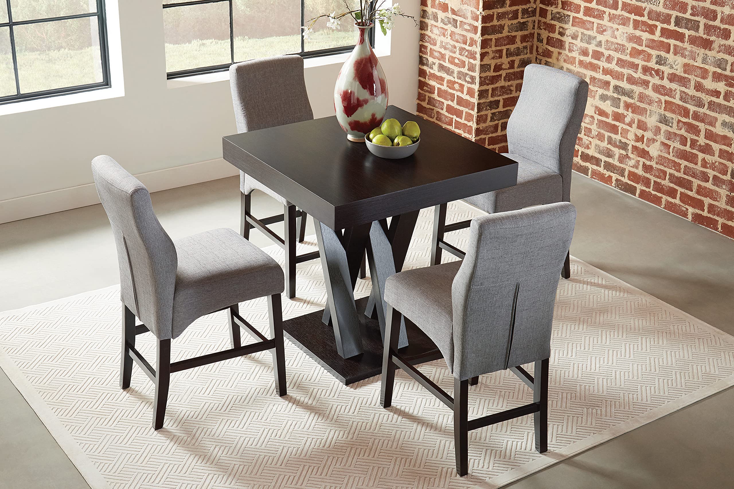 Coaster Mannes Square Counter Height Table Cappuccino 35.5"D x 35.5"W x 36"H 100523