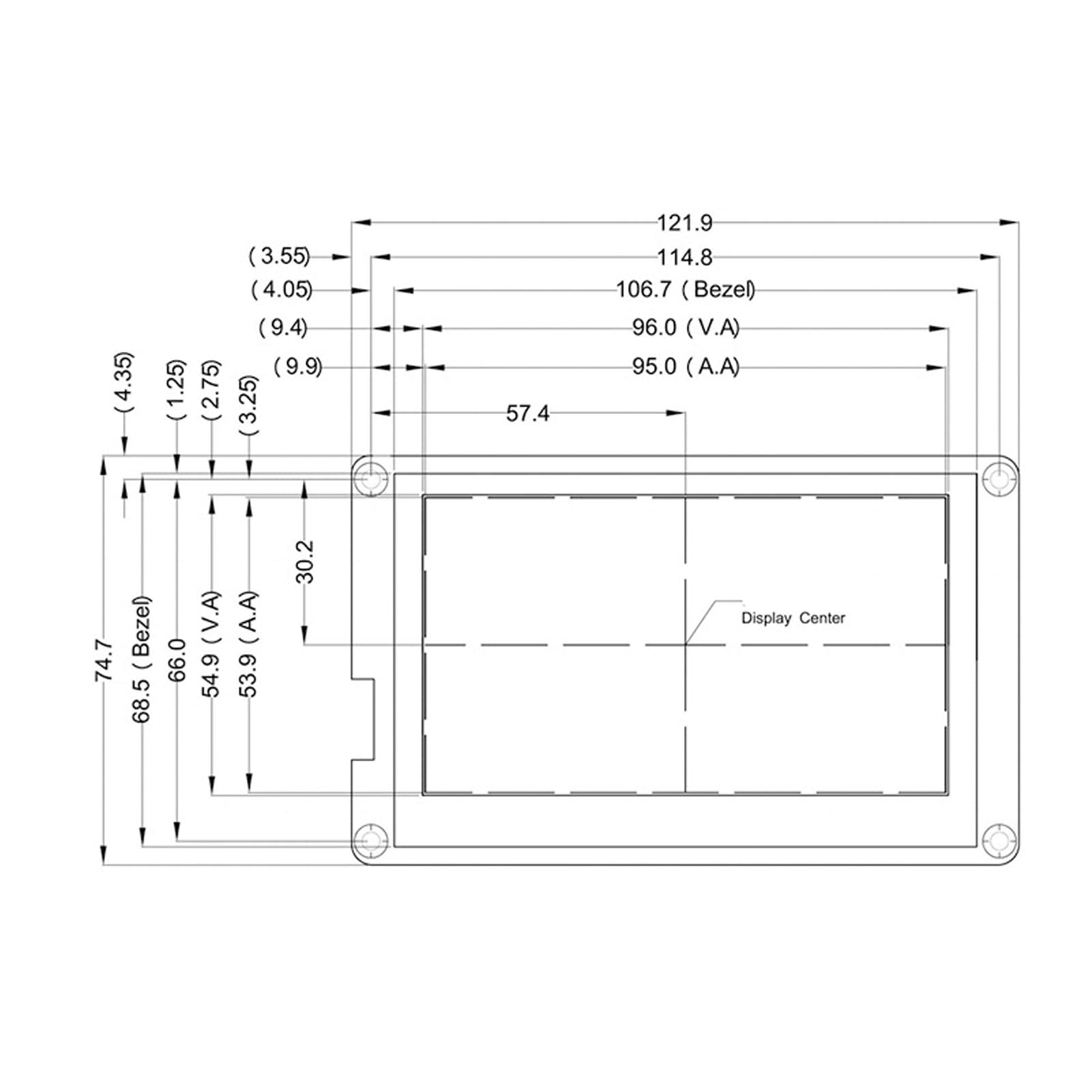 3D Printer Display for CR-10S Pro, 4.3in HD Colour Touch Screen, 180mA 5V 300nit Luminance FCC 10Pin Interface.