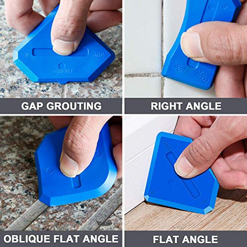 6 in 1 Silicone Caulking Tools 14Pcs Caulk Nozzle Applicator Finisher Kit Sealant Finishing Tool Grout Scraper Reusable Caulking Tool for Kitchen Bathroom Window