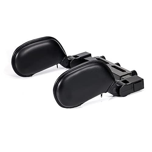SanLead Car Headrest Pillow Detachable, U Shaped Road Pal Headrest Black Head Neck Support, 180 Degree Adjustable Car Seat Head Neck Support