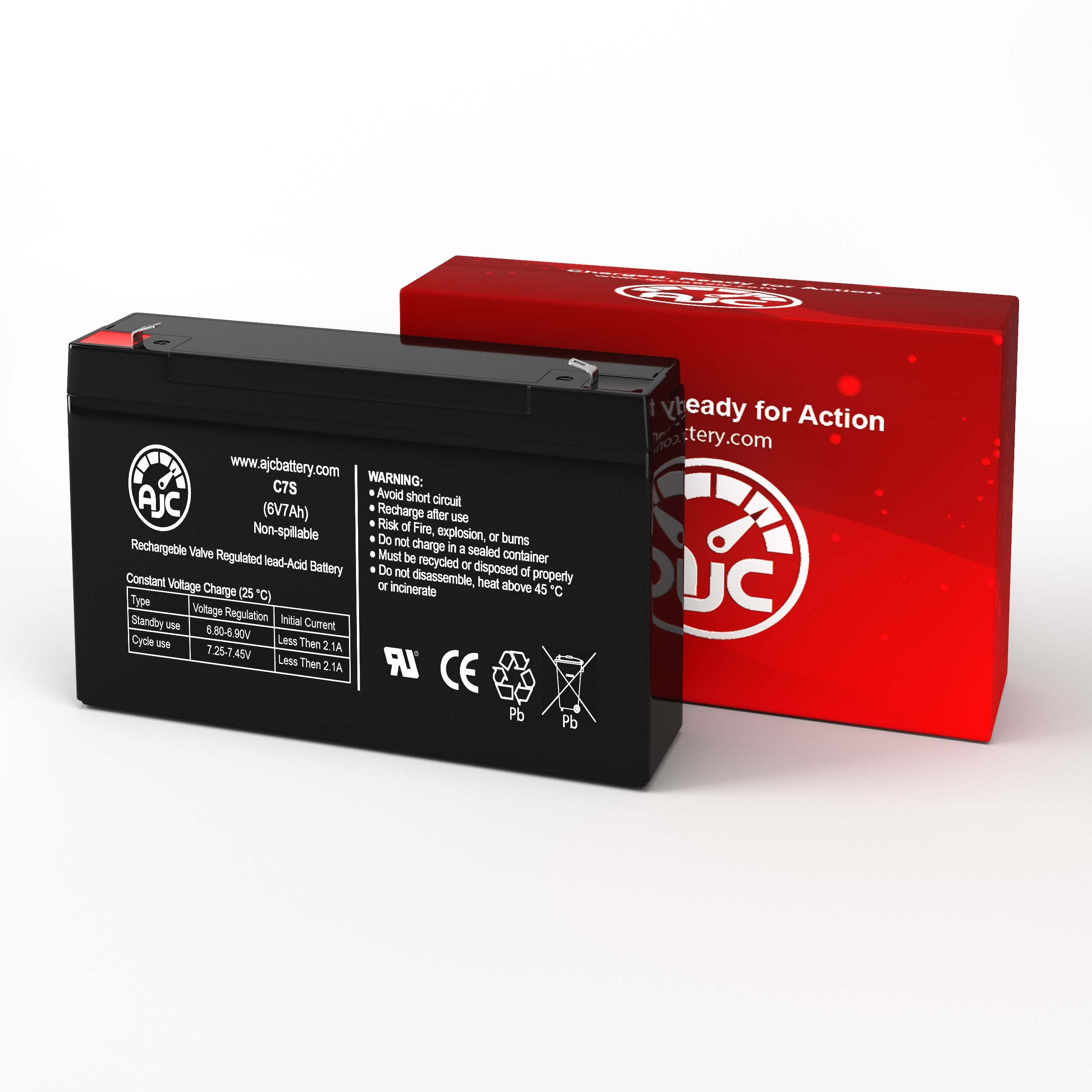 AJC Battery Compatible with Lithonia ELB0607 6V 7Ah Emergency Light Battery