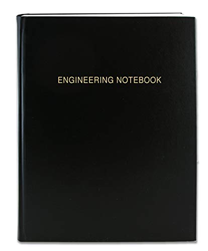 BookFactory Engineering Notebook/Engineer Graph Paper Notebook/Quadrille 4 X 4 Quad Ruled Book - 96 Pages (.25" Lab Grid Format), 8" x 10", Black Cover, Smyth Sewn Hardbound (LIRPE-096-SGR-A-LKT4)