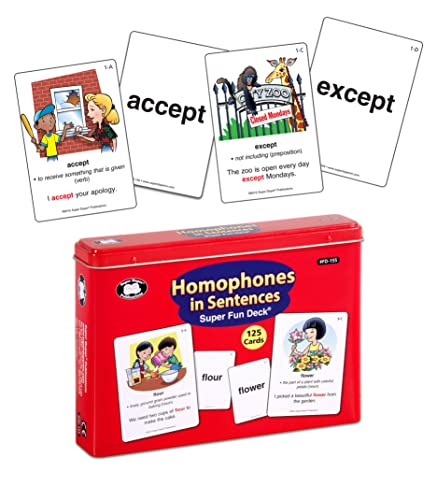 Super Duper Publications | Homophones in Sentences Flash Cards Fun Deck | Educational Learning Resource for Children