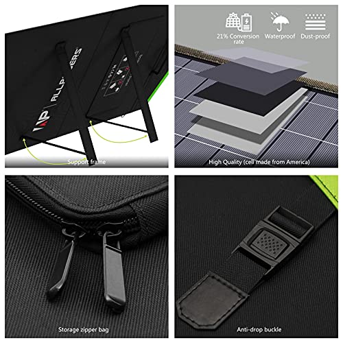 2PCS ALLPOWERS SP033 Portable Solar Panels18V200W Foldable Solar Panel Kit with MC-4 Output Waterproof IP66 Solar Charger for RV Laptops Solar Generator Camping Off-Grid
