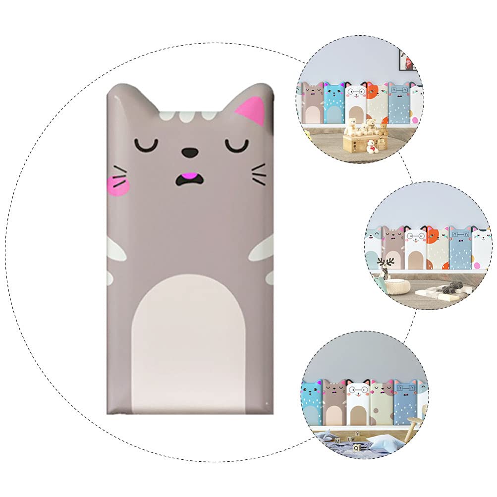 3D Self- Adhesive Thicken Wall Padding for Room, Anti- Collision Wall Stickers Cartoon Design Wallpaper Murals Soft Wall Mat for Nursery 1pcs (As Shown)