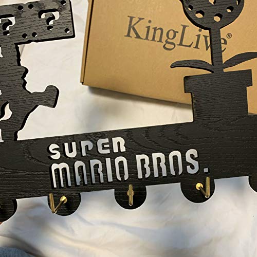Super Mario Key Hooks-Unque Game Theme Decor Wall Hooks Heavy Duty 20LB(Max),Wall Décor,Wood Coat Hooks, Key Holder,Key Hanger for Wall、Entryway and Kitchen