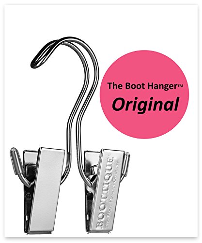 Boottique Boot Organizer: The Boot Rack - Fits in Most Closets- Hangs, Holds, Shapes, & Protects every size and style of Boots (The Boot Rack with 6 Original Silver Hangers)