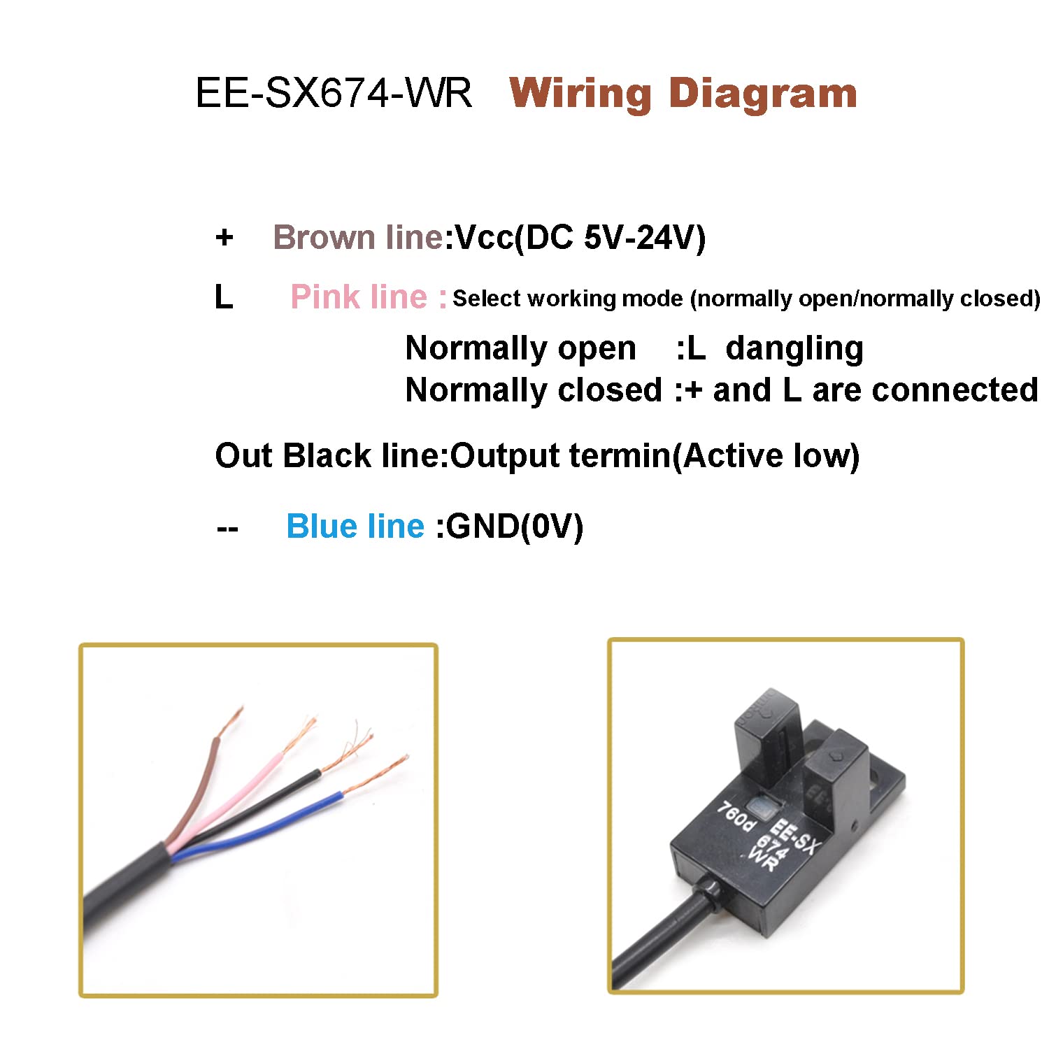 2Pcs Optical Sensor TRANSMISSIVE/Slotted Interrupter Limit Switch EE-SX674 for Linear Rail Guide Actuator