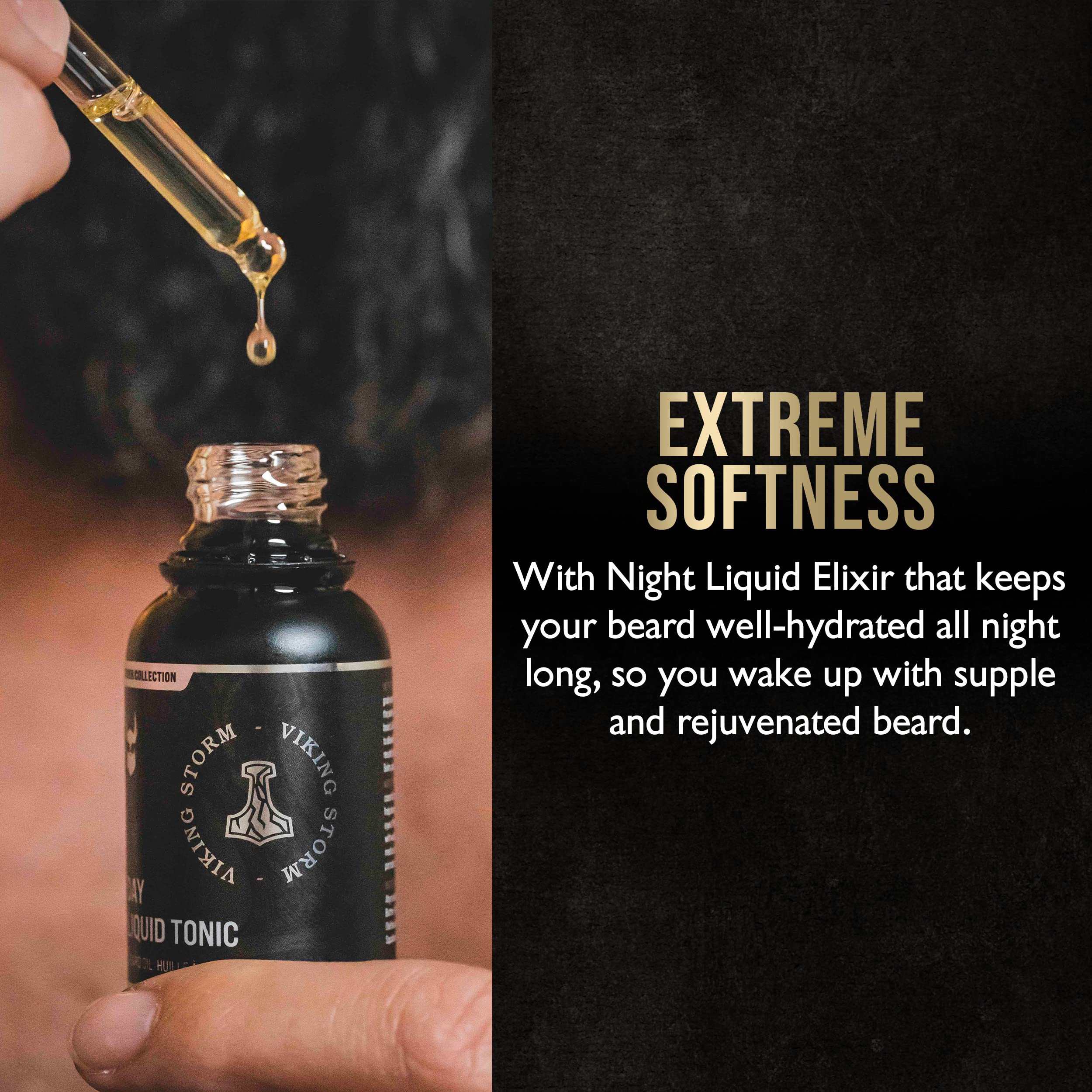 The Beard Struggle - Day Liquid Tonic Beard Oil - Silver Collection (Viking Storm) - Beard Oil for Men - Moisturize, Softens Hair, Reduces Itch - Day Time Beard Growth Oil (1 Fl oz)