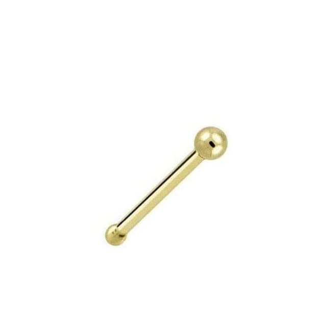 20G Real 14K Karat Solid Yellow Gold 1.5mm Ball Nose Bone Stud Ring Screw Tragus Style 88888-1887
