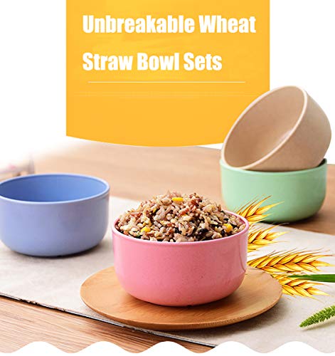 Nicunom 12 Pack Cereal Bowls, 15 OZ Unbreakable Wheat Straw Bowl Sets - Lightweight Noodle Soup Rice Salad Bowls Dishwasher Microwave Safe Bowl for Kids Children Toddler