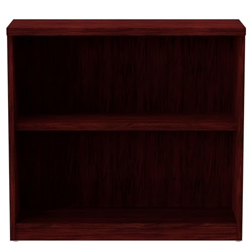 Alera ALEVA633032MY 31.75 in. x 14 in. x 29.5 in. Valencia Series 2-Shelf Bookcase - Mahogany