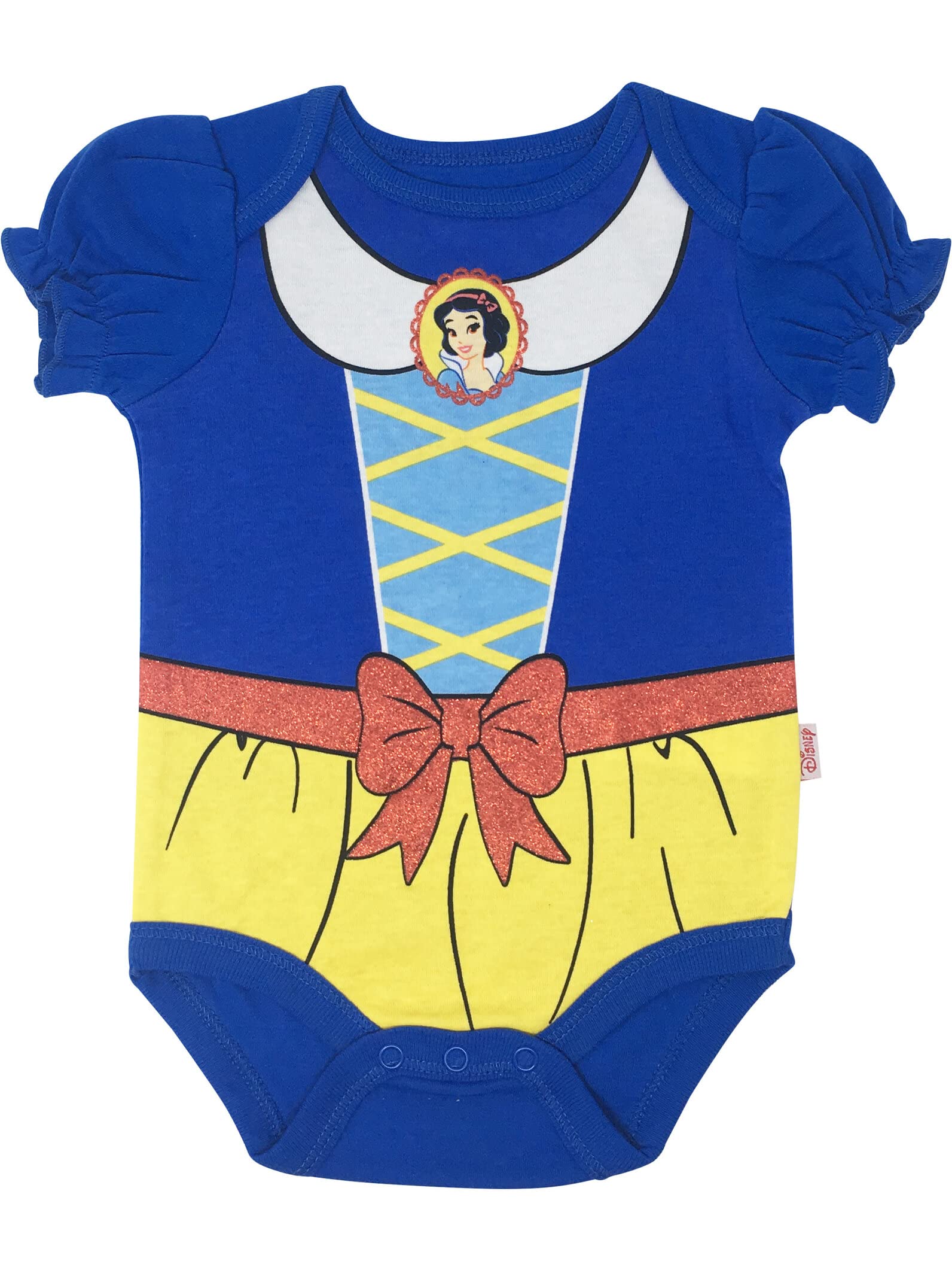 Disney Princess Snow White Belle Aurora Newborn Baby Girls 5 Pack Bodysuits Aurora, Snow White, Ariel, Cinderella, Belle 3-6 Months