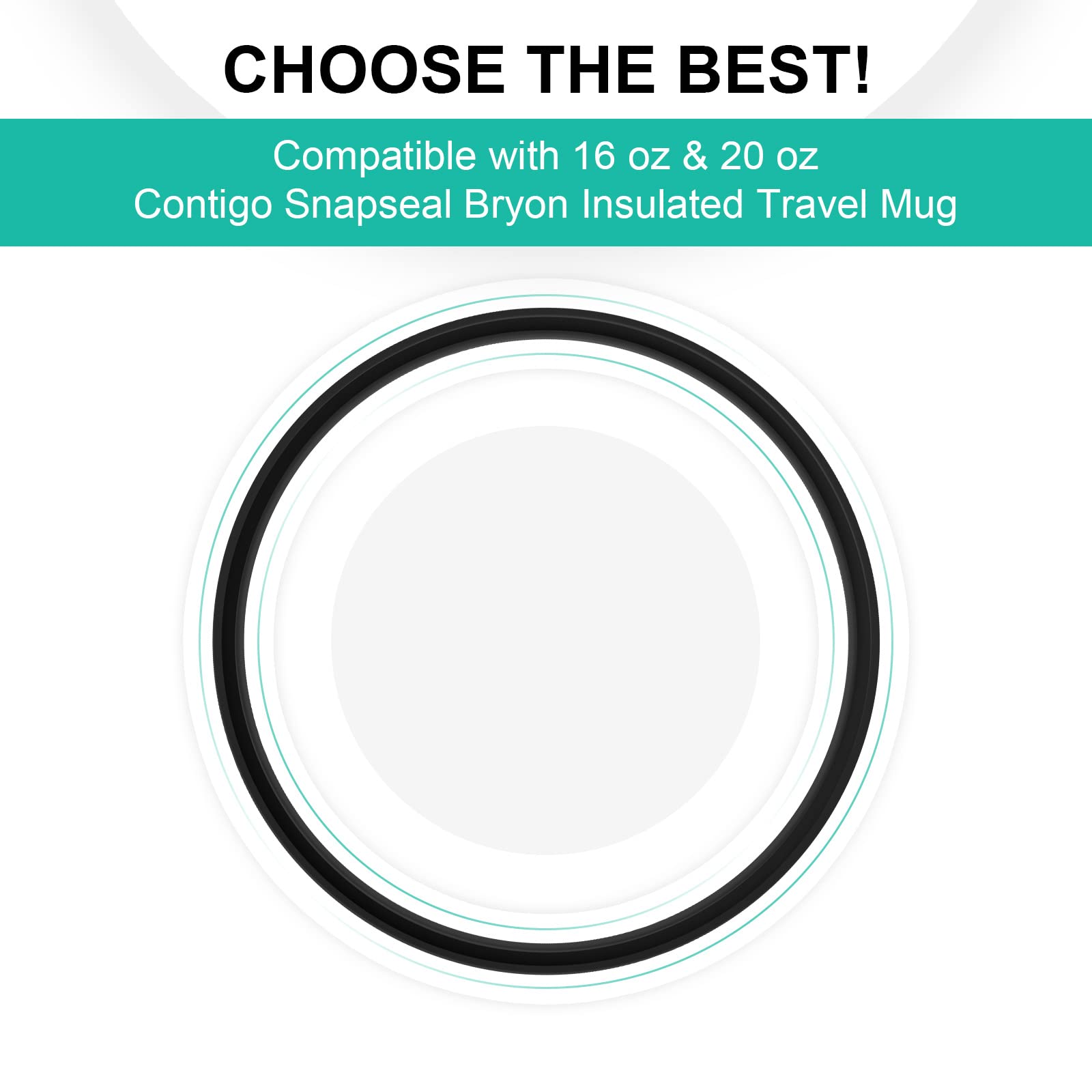 6 Pcs Seal Replacement for Contigo Snapseal Byron Travel Mug 16oz & 20oz, Silicone Sealing Ring Replacement for Contigo Snapseal Replacement Part for Contigo Coffee Travel Tumbler(Mug not Include)