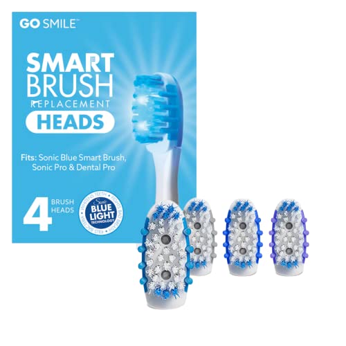 GO SMILE Dental Pro Replacement Brush Heads (4 count), Dentist Recommended antibacterial brush heads, Professional At-Home Teeth Whitening REFILL