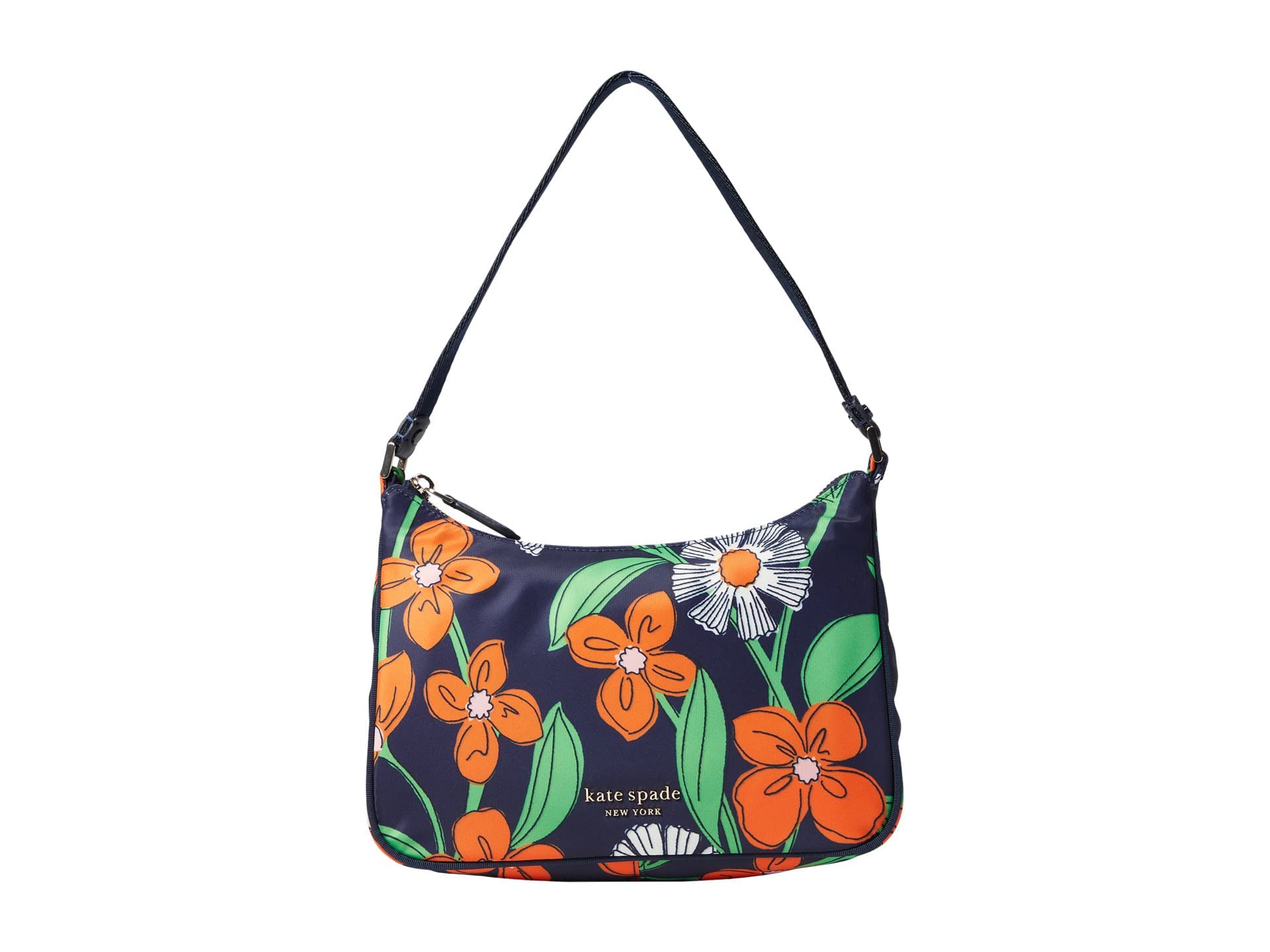 Kate Spade New York Sam The Little Better Daisy Vines Printed Fabric Small Shoulder Bag Rich Navy Multi One Size