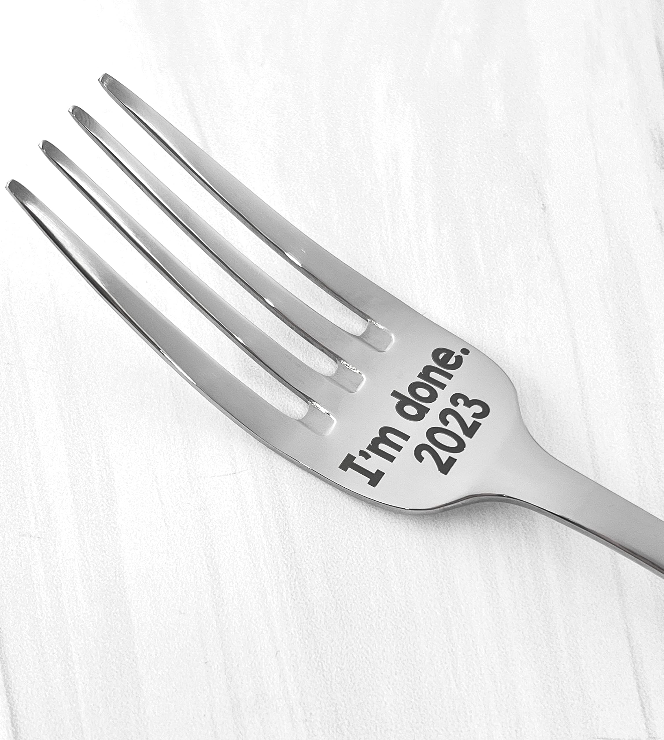 2023 I'm Done Stick a Fork in Me, I'm Done, Funny Gag Gift for coworker, boss, men, women