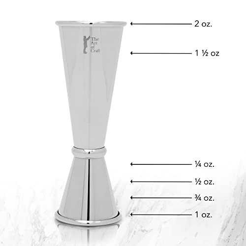 The Art of Craft Professional Cocktail Shaker Set Bartending Kit: Weighted Boston Shaker Tins, Hawthorne Strainer and Japanese Jigger