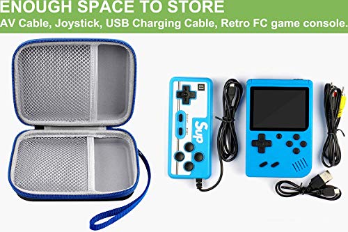 ALKOO Universal Hard Case for Handheld Game Consoles, Retro Mini Game Player Box for Charging Cable, Earpods, Batteries and Accessories (Blue)