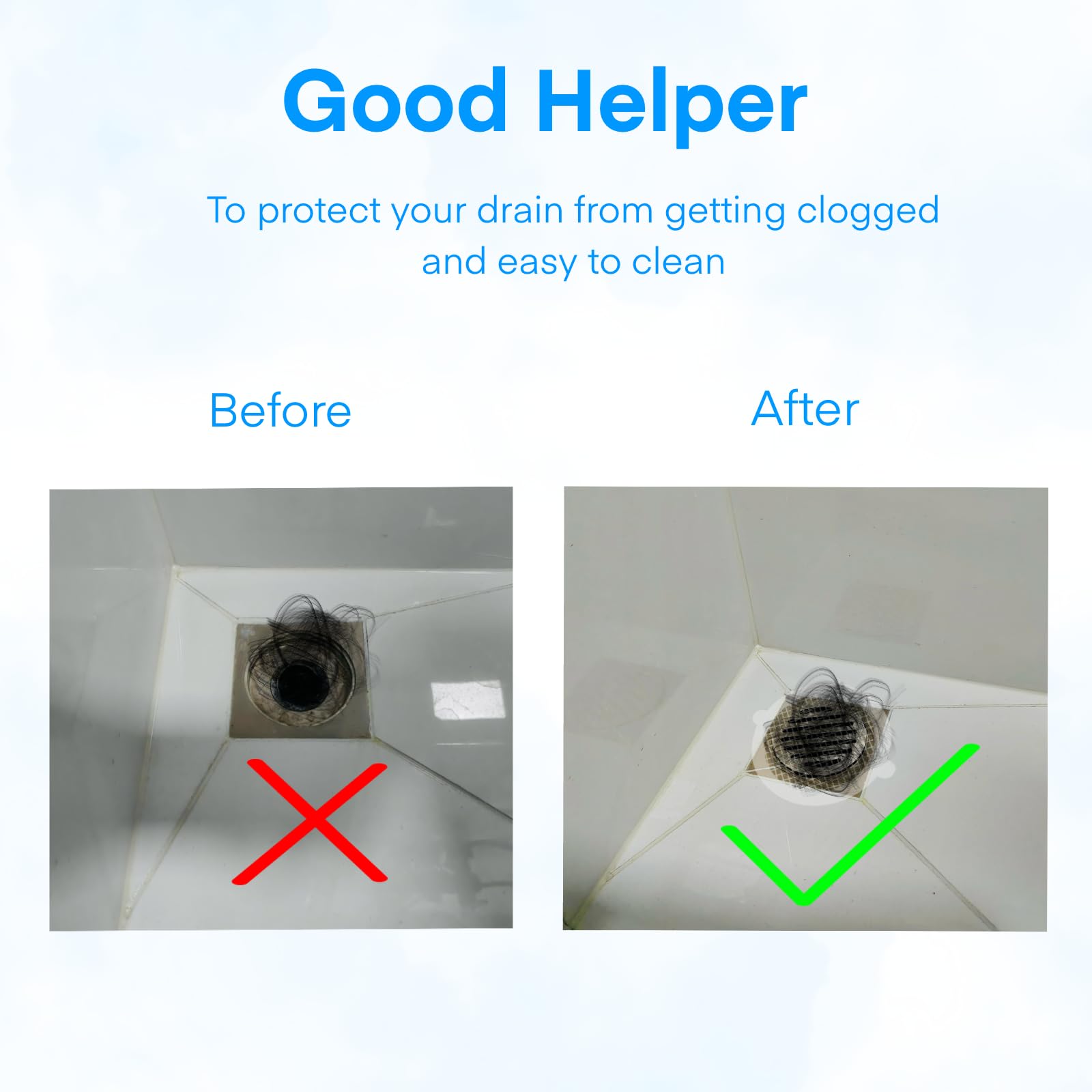 30 Pack Disposable Shower Drain Cover Hair Catcher, 4.3" Round Shower Drain Mesh Sticker, Floor Drain Fliter Sticker for Shower, Bathroom, Bathtub, Kitchen, Laundry