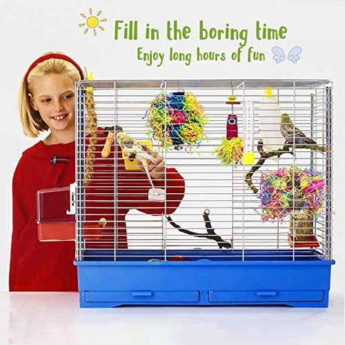 BWOGUE Bird Chewing Toys Parrot Shredder Toy Shred Foraging Hanging Cage Toy for Conure Cockatiel African Grey Amazon (3 Pack)