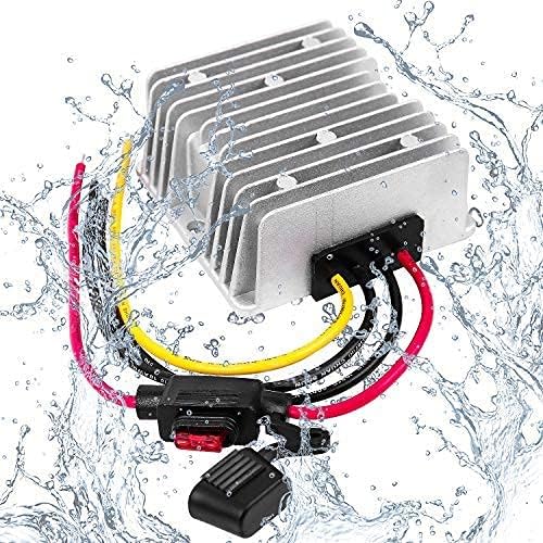 Gofotu DC-DC 36V 48V to 12V 20A Waterproof Golf CART Voltage Reducer Converter 240W Power Regulator with Fuse
