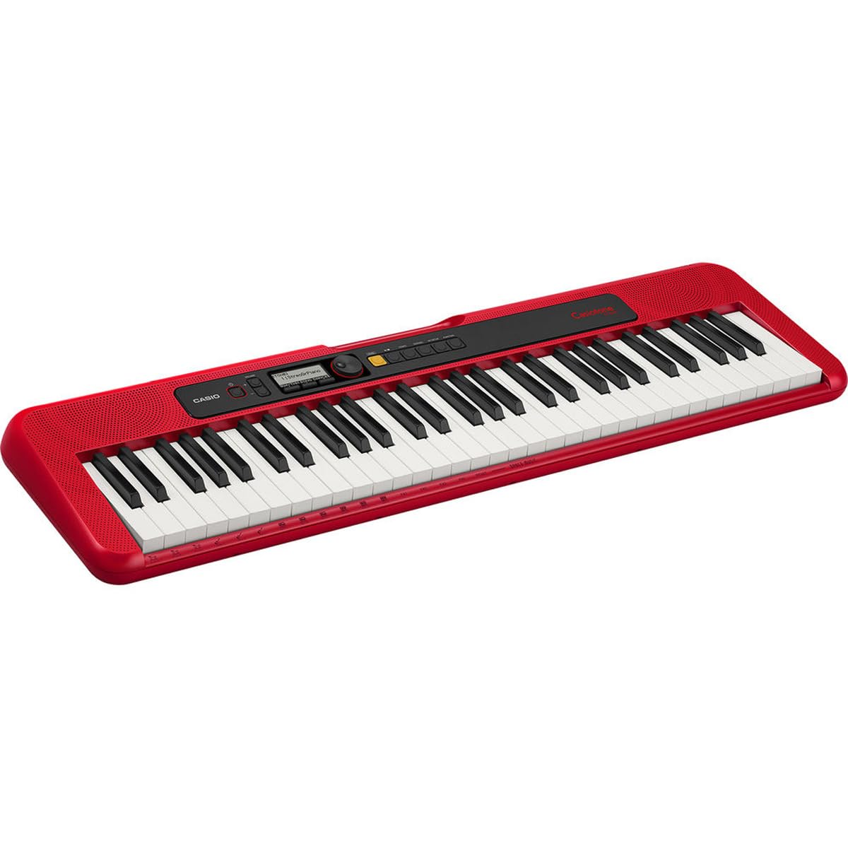 Casio CT-S200 61-Key Digital Piano Style Portable Keyboard with 400 Tones, Red Bundle with Stand, Studio Monitor Headphones, Sustain Pedal