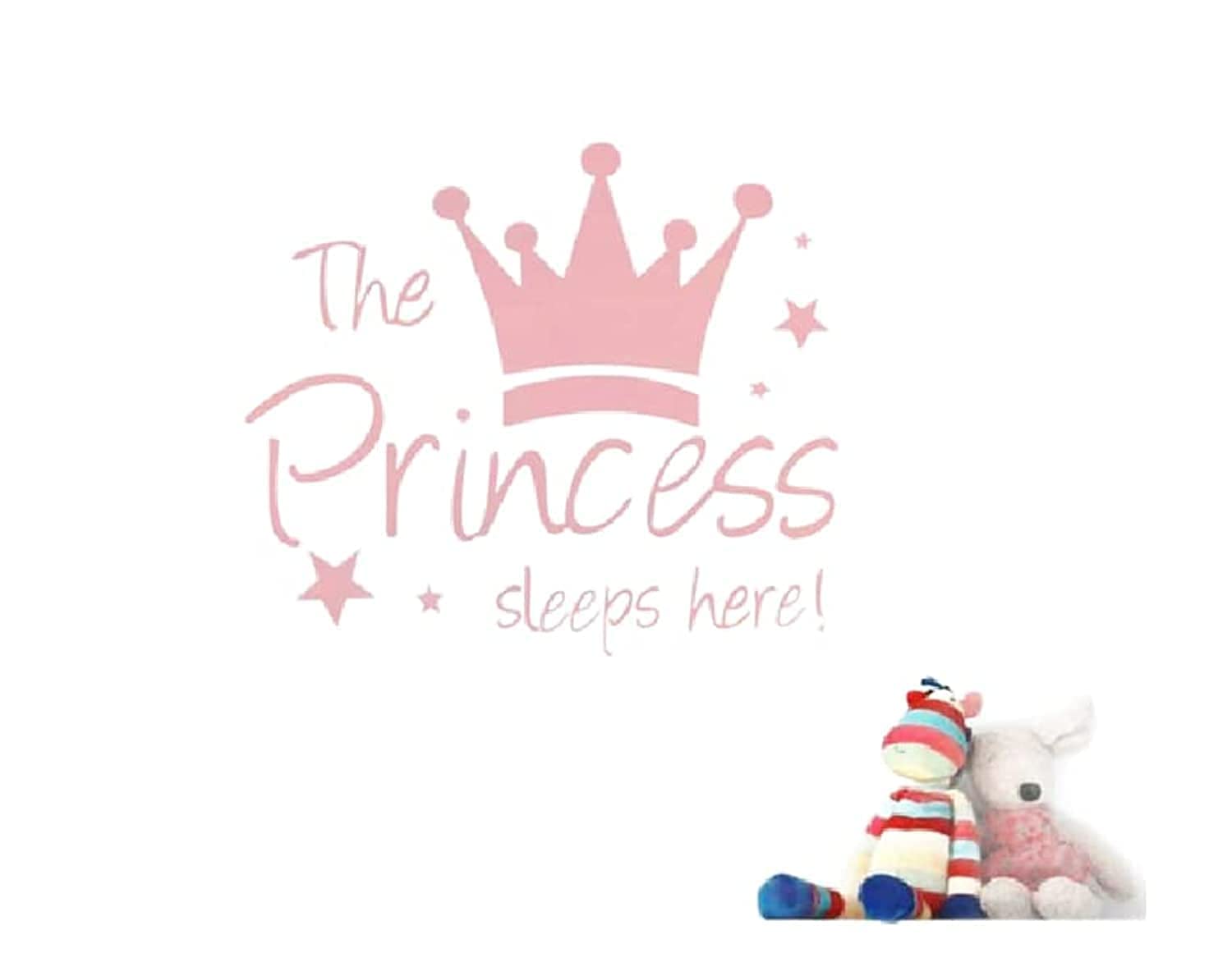 MASCARE Crown Star Wall Decal Princess Sleep Here Wall Sticker Wall Art Decor for Kids Bedroom Baby Nursery Removable Home Background Decoration