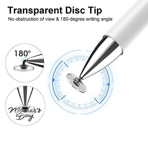 Stylus (2 Pcs), StylusHome Magnetic Disc Universal Stylus Pens Touch Screens for Apple/iPhone/Ipad pro/Mini/Air/Android/Microsoft/Surface All Capacitive Touch Screens - Black/White