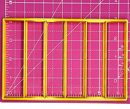 4 x 1 Inch Cookie Stick Cutter, Multi Cutter for 6 pieces, Rectangle-Shaped Dough, Fondant Multicutter (Cookie Sticks (4x1 inch))