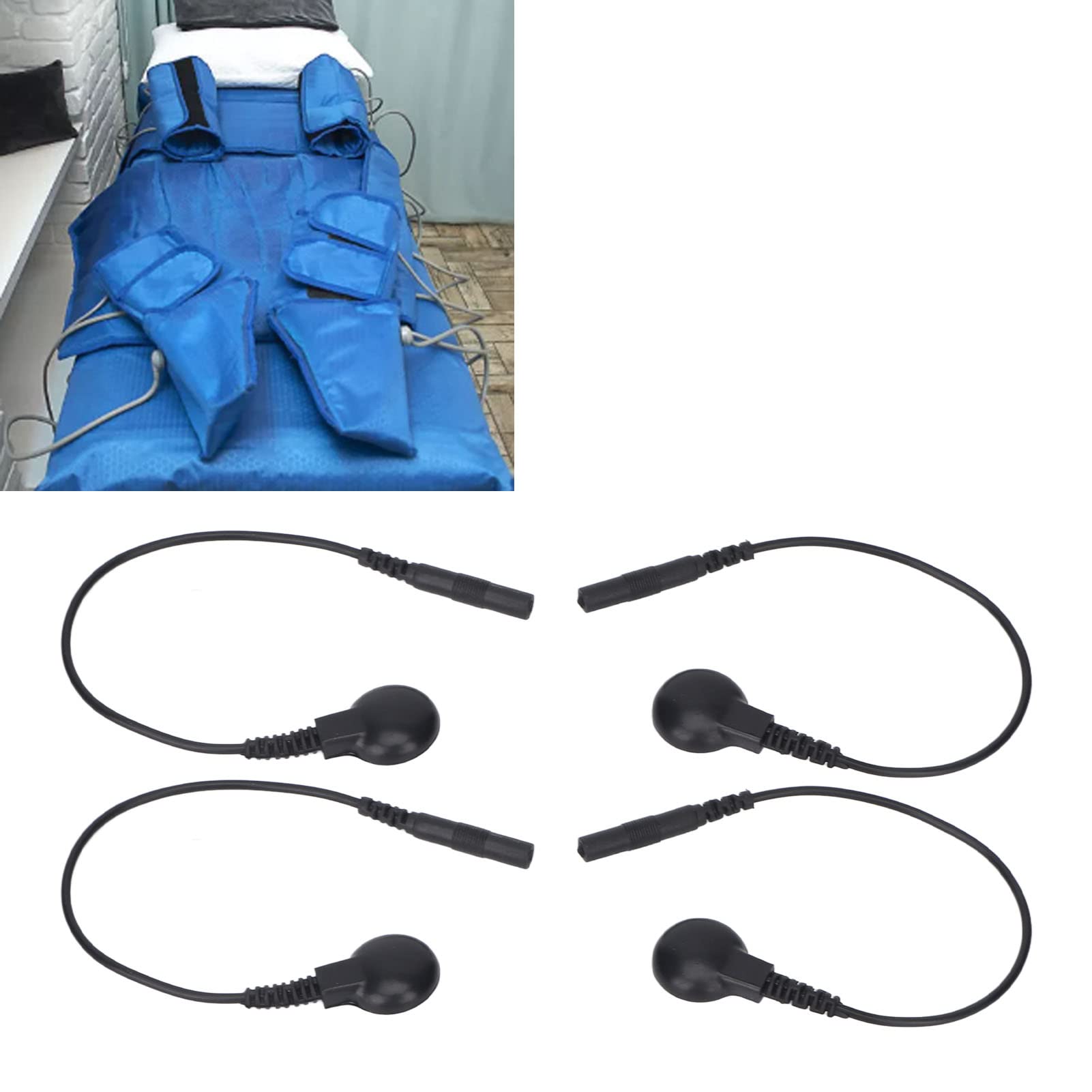 20PCS Electrode Wire, Electrode Cable, Button Type Short Copper Foil Wire Electrode Wire Adapter for TENS Machine 5.9in Length