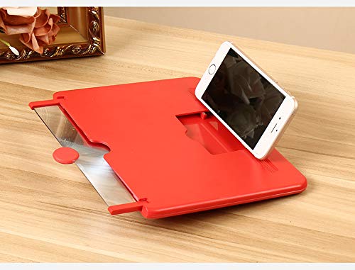 siduater 10" Screen Magnifier, 3D HD Smart Phone Magnifier Projector Screen for Movies, Videos, and Gaming โ Foldable Phone Stand with Screen Amplifier, Supports All Smartphones, Red