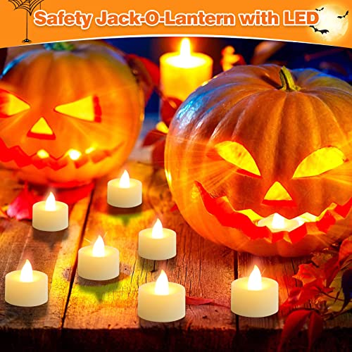 35 PCS Halloween Pumpkin Carving Kit for Kids Adults, Professional Pumpkin Cutting Supplies Knife Set Stainless Pumpkin Carving Tools Kit with Stencils & Light Up Candles DIY Halloween Decoration