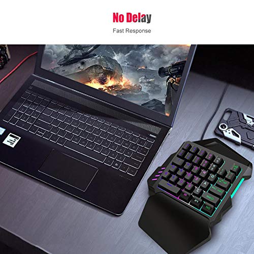 Single Hand Keyboard,HXSJ Mechanical Single Hand Gaming Keyboard 35 Keys Single Hand Keypad with FN Keys,Gaming Mini Keypad for Win 2000, Win XP/ME,Vista,Win/ 8, Androed, Linux, Apple, etc.
