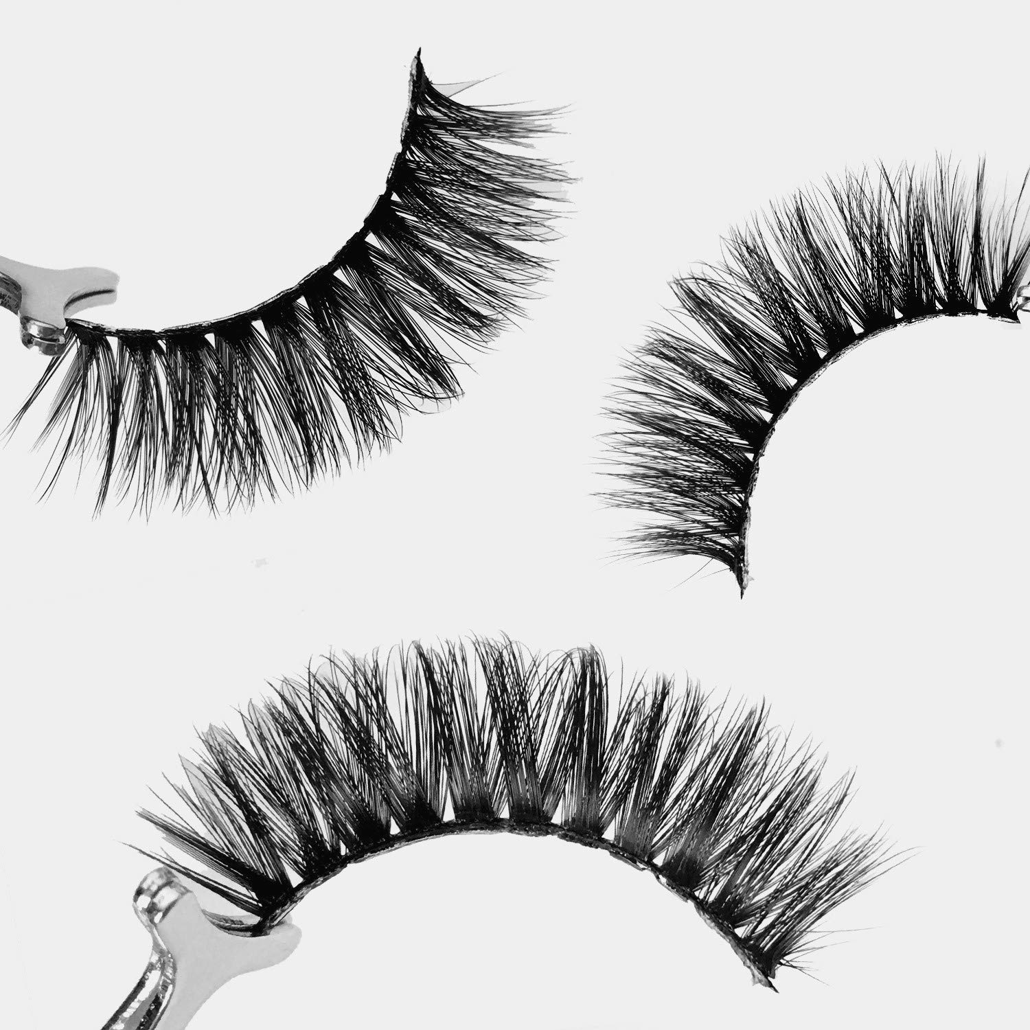3D Fake Eyelashes With Glue Thick Full False Eyelashes With Glue 5 Pairs Reusable Cruelty-Free False Lashes Ruairie