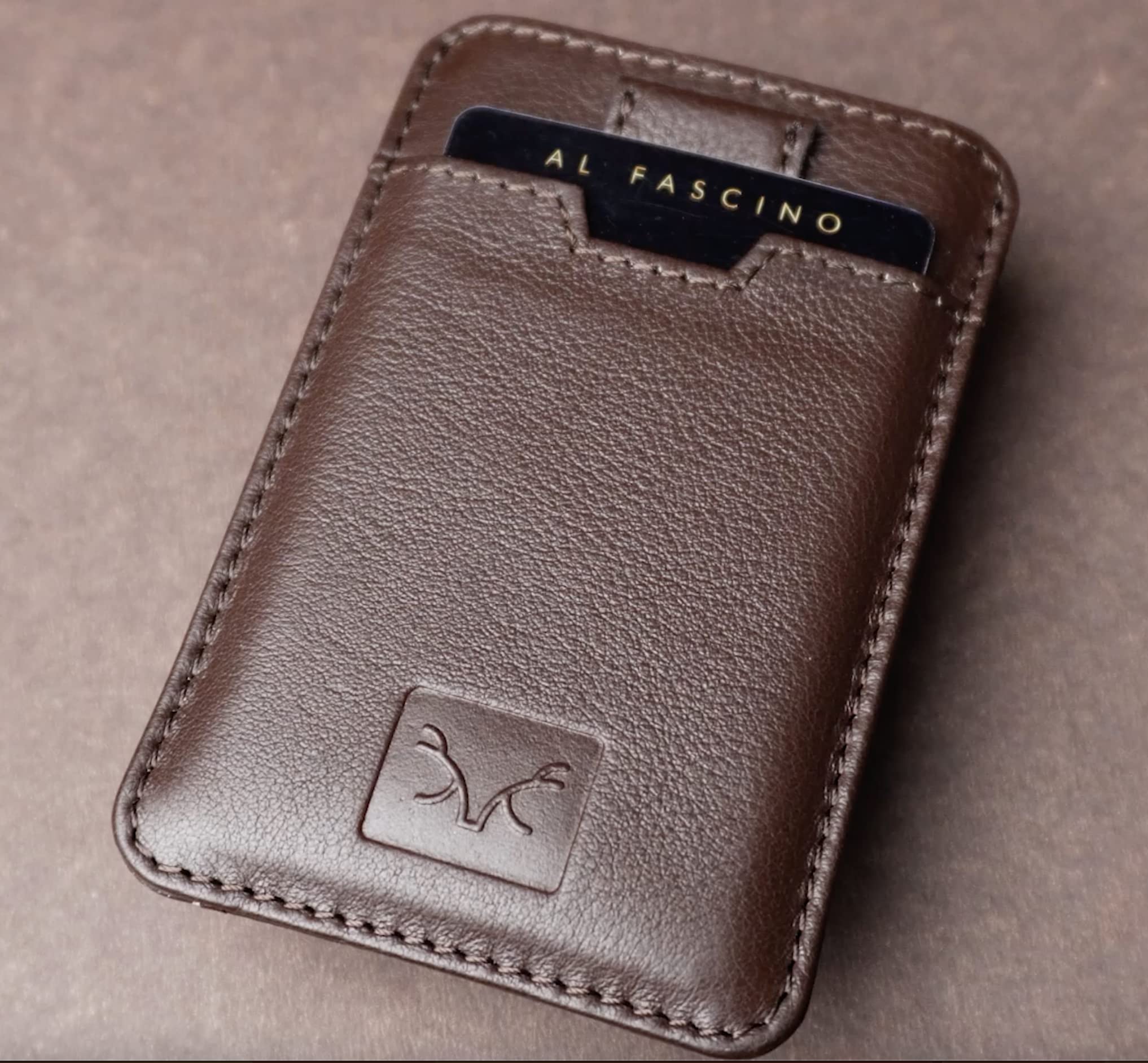 AL FASCINO pull tab wallet women's wallets Leather Credit Card Holder mens wallet Slim wallet Minimalist wallet men's minimalist wallet Rfid wallet Leather Wallets For Men minimalist wallet for men