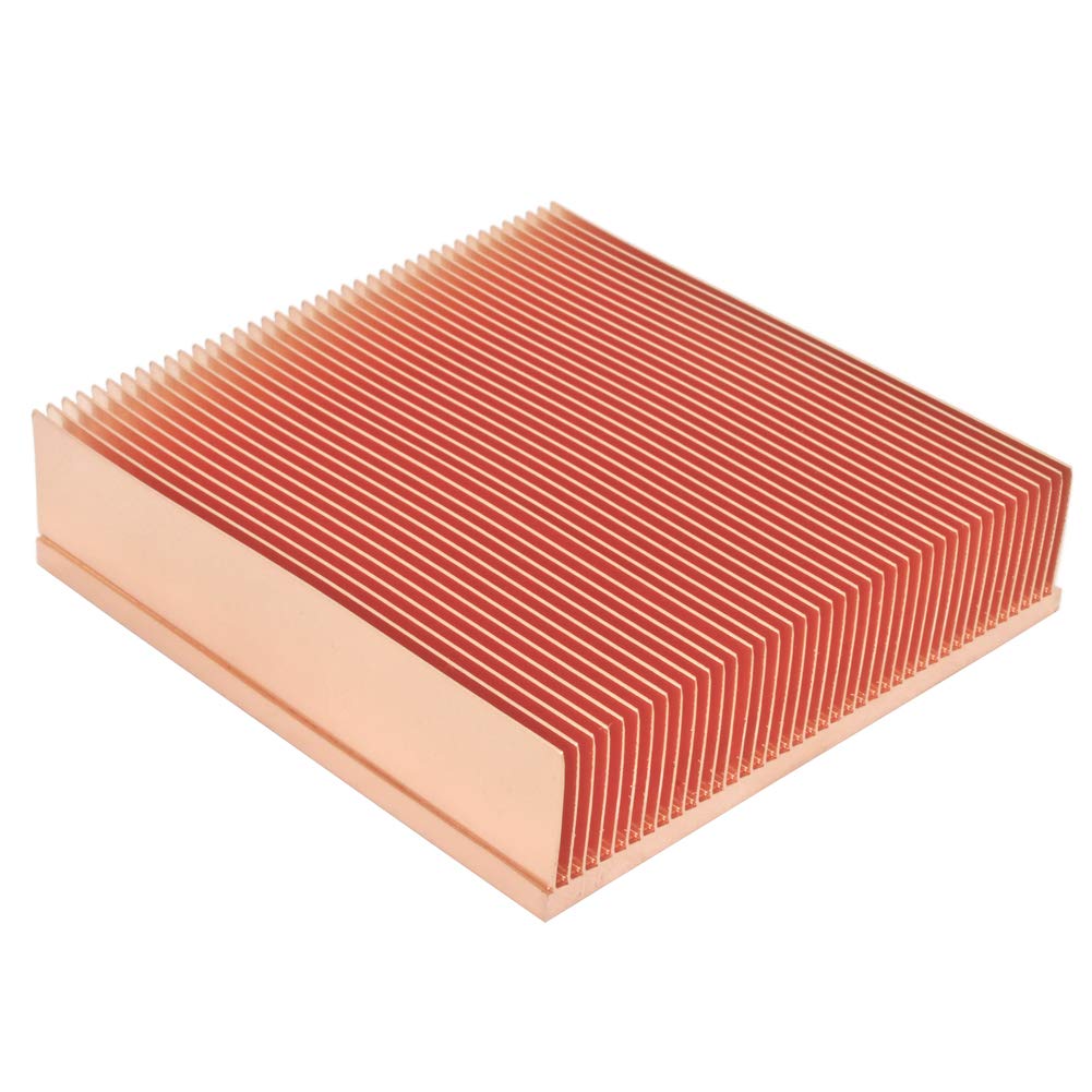 DIY Pure Copper Skiving Fin Heatsink 80x80x20mm / 3.15x3.15x0.79 inches for Electronic Chip LED Cooling