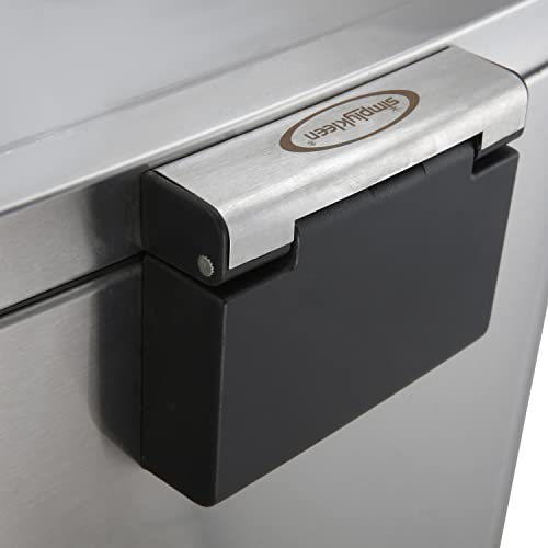 SIMPLYKLEEN Kleen-Fit 11.8-Gallon Semi-Round Hands-Free Kitchen Stainless Steel Trash Can with Lid. Great for Dorms, Kitchen, Bathroom, or Office.