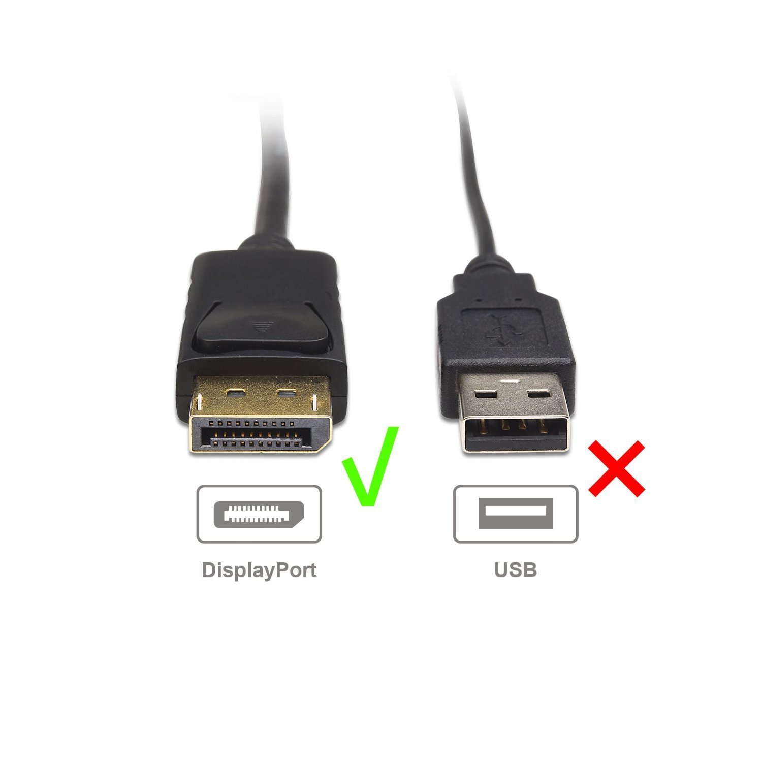 Cable Matters DisplayPort to HDMI Adapter (DP to HDMI Adapter is NOT Compatible with USB Ports, Do NOT Order for USB Ports on Computers)