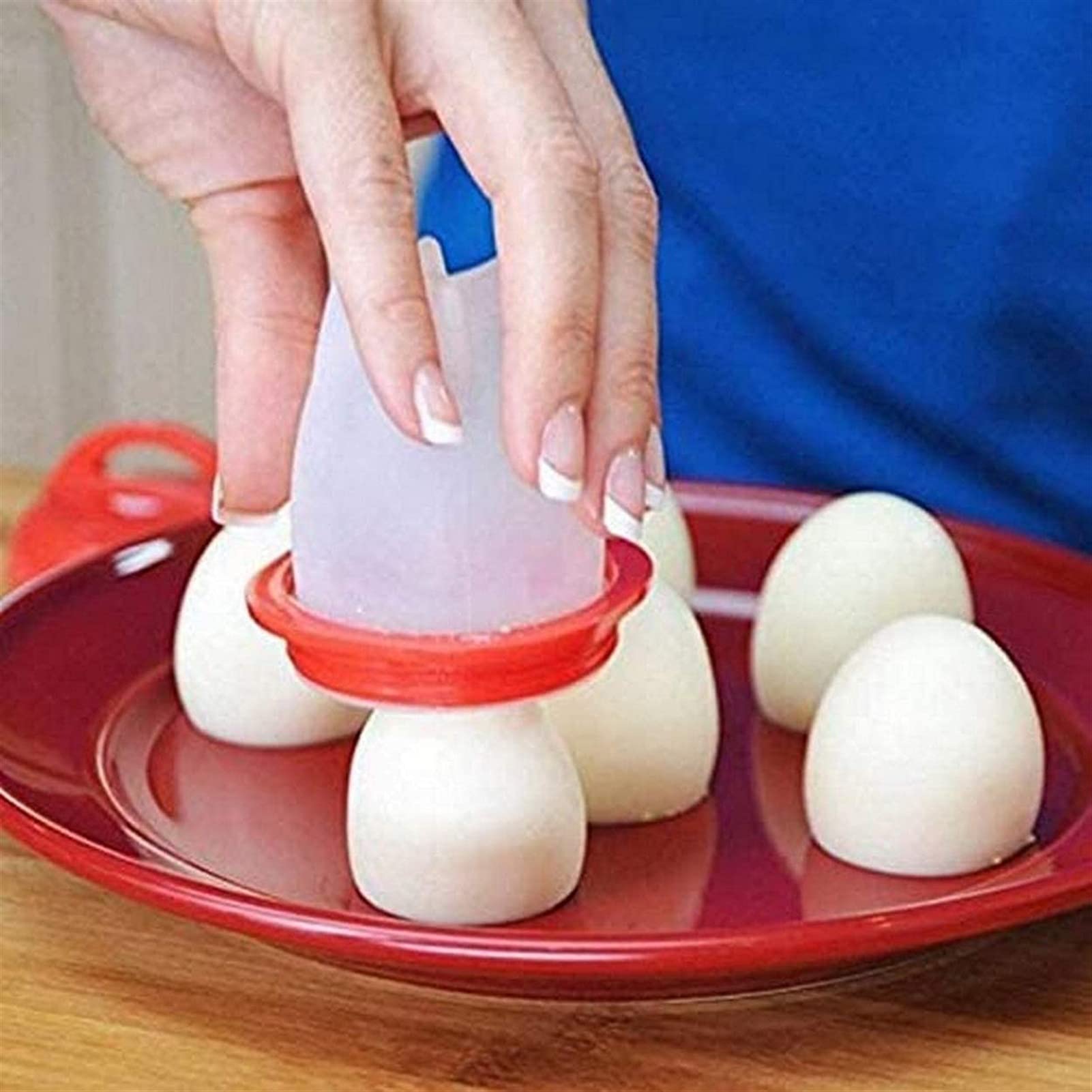 6-Pack Egg Cooking Rings Silicone Egg Cooker, Hard and Soft Make, No Shell Egg Boiler, Egg Cups, Egg Poachers, Egg Cooker for Kitchen Gadgets Accessories, Gift for Dad