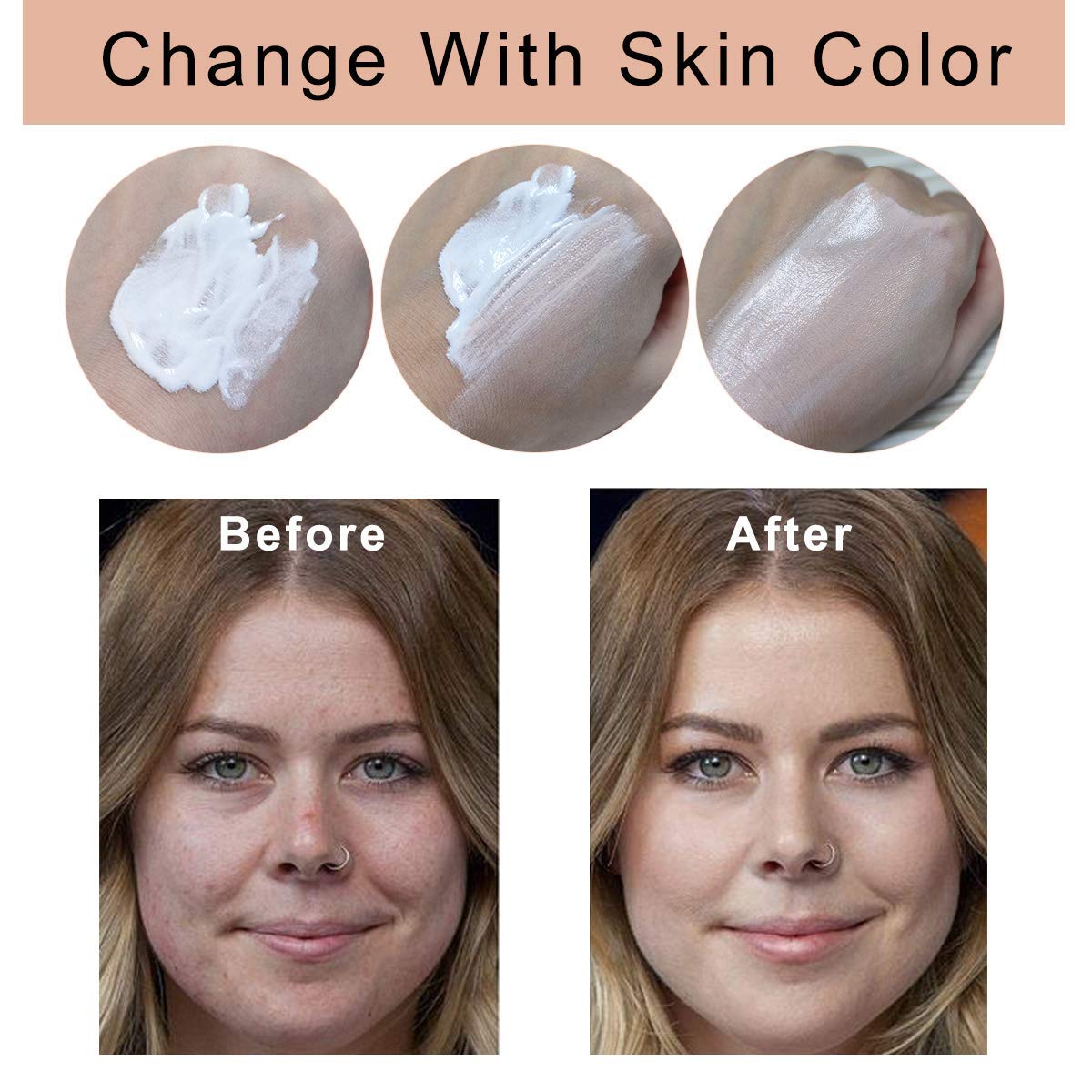 2PCS TLM Flawless Colour Changing Warm Skin Tone Foundation,Naturally Blends Moisturizing foundation makeup,Long Lasting Waterproof Lightweight Liquid Foundation SPF 15 for Face Makeup