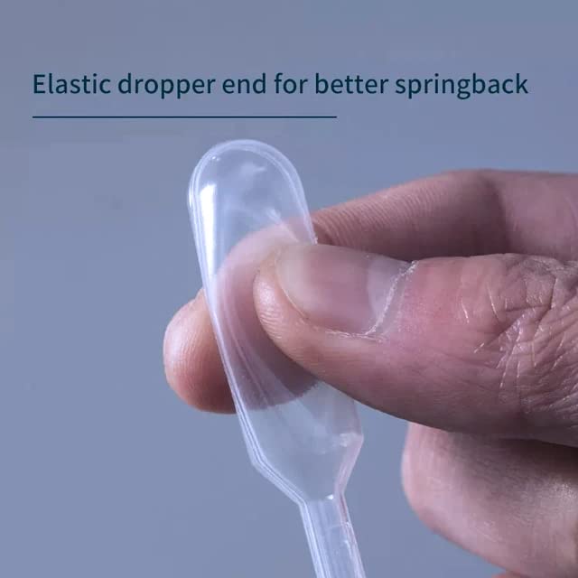BIPEE 1ml(100pcs) Disposable Plastic Eye Dropper Transfer Pipettes Disposable Essential Oils Pipettes Calibrated Dropper Suitable for Science Laboratory, DIY Art