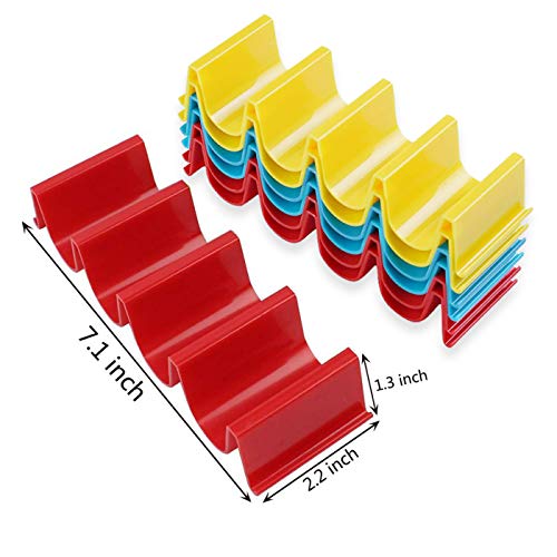 Taco Holder, Taco Holder Stand Set of 6, PP Health Material Taco Rack, Good Holder Stand on Table, Hold 4 Hard or Soft Shell Taco, Safe for Baking as Truck Tray