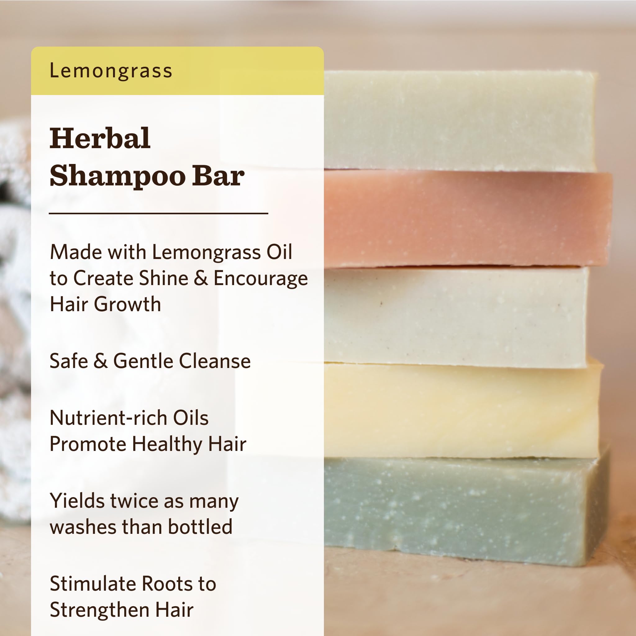 Moon Valley Organics HERBAL SHAMPOO BAR - LEMONGRASS CHARCOAL (2PACK)