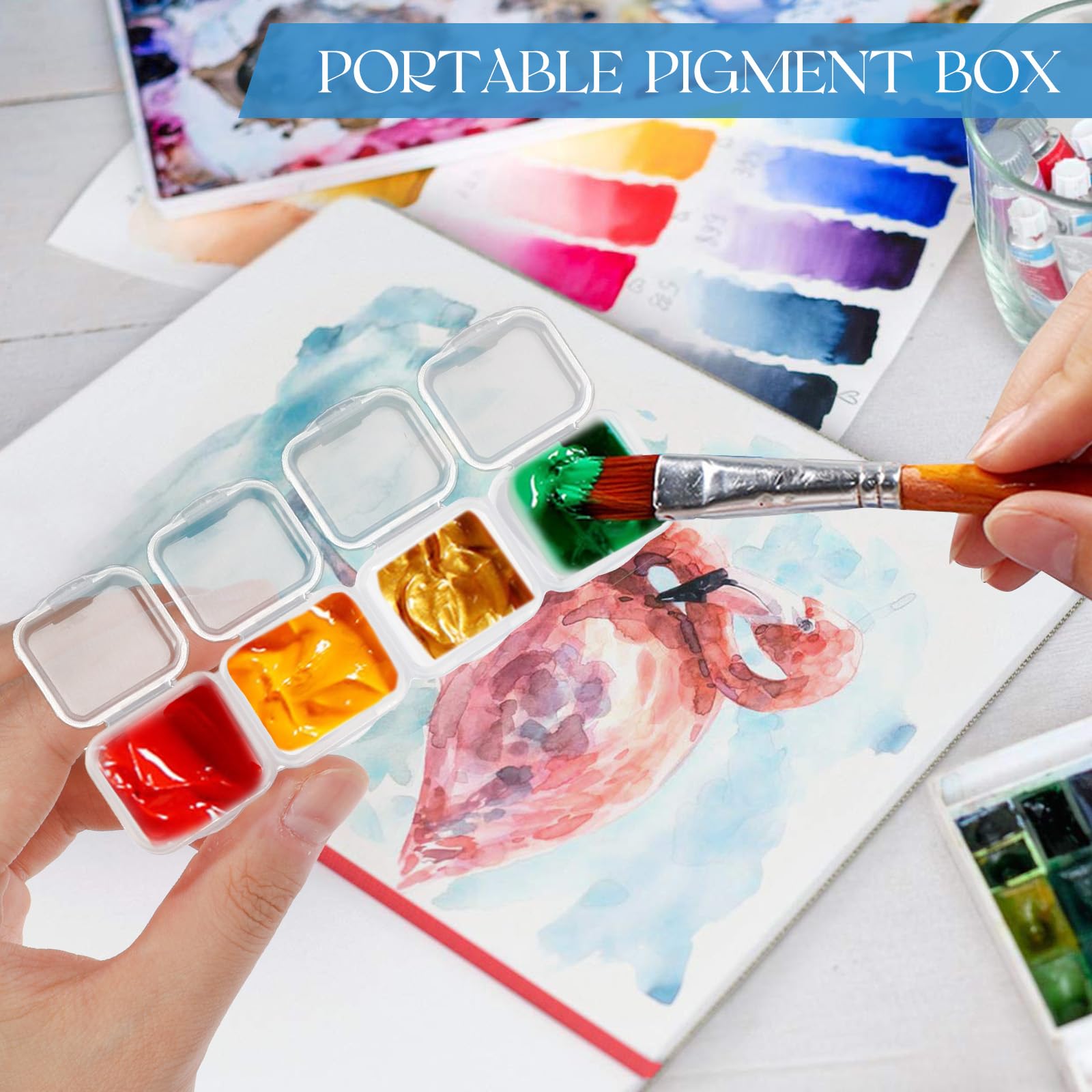 ISKYBOB 112 Slots Craft Beads Storage Containers, Plastic Beads Organizer Rhinestones Storage Box Portable Bead Art Storage Case Large Capacity Embroidery Organizers for 5D Painting Art, DIY Craft