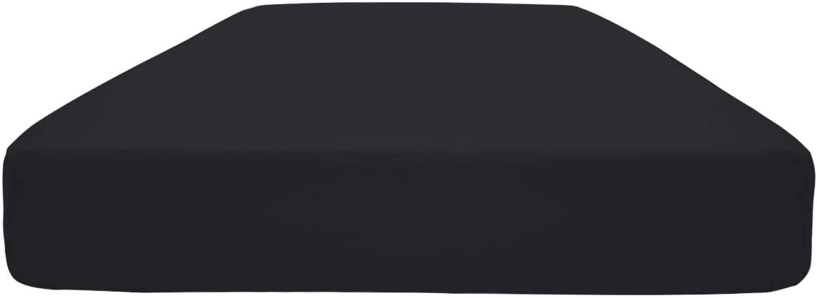 Betty Dain Stretch Jersey Knit Baby Crib Fitted Sheet, 100% Cotton, Elasticized Cover, Deep Corner Pockets, Fits Crib Mattresses Snugly, Machine Washable, Black, 52 x 28 inches