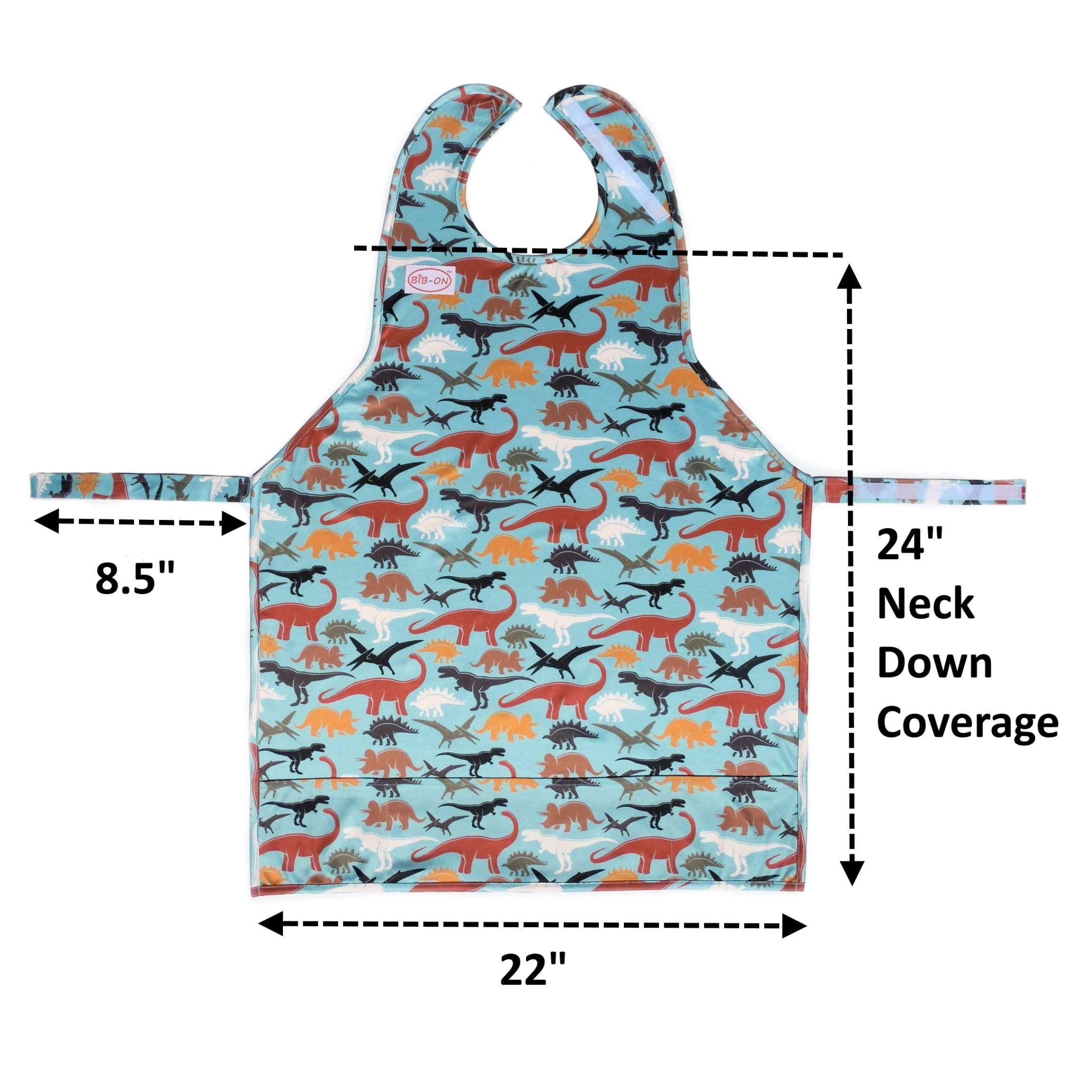 BIB-ON XL, Full-Coverage Bib and Apron Combination for Toddler, Kids Ages 3 and Up. (Sweet Girl Cupcake)