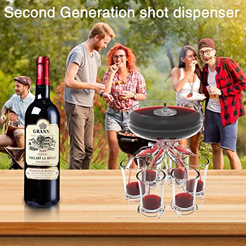 ALEVMOOM 6 Shot Glass Dispenser and Holder Dispenser For Filling Liquids Multiple 6 Shot Dispenser,Bar Shot Dispenser,Cocktail Dispenser,Carrier Liquor Dispenser Drink Tool,Dispenser With Slogan