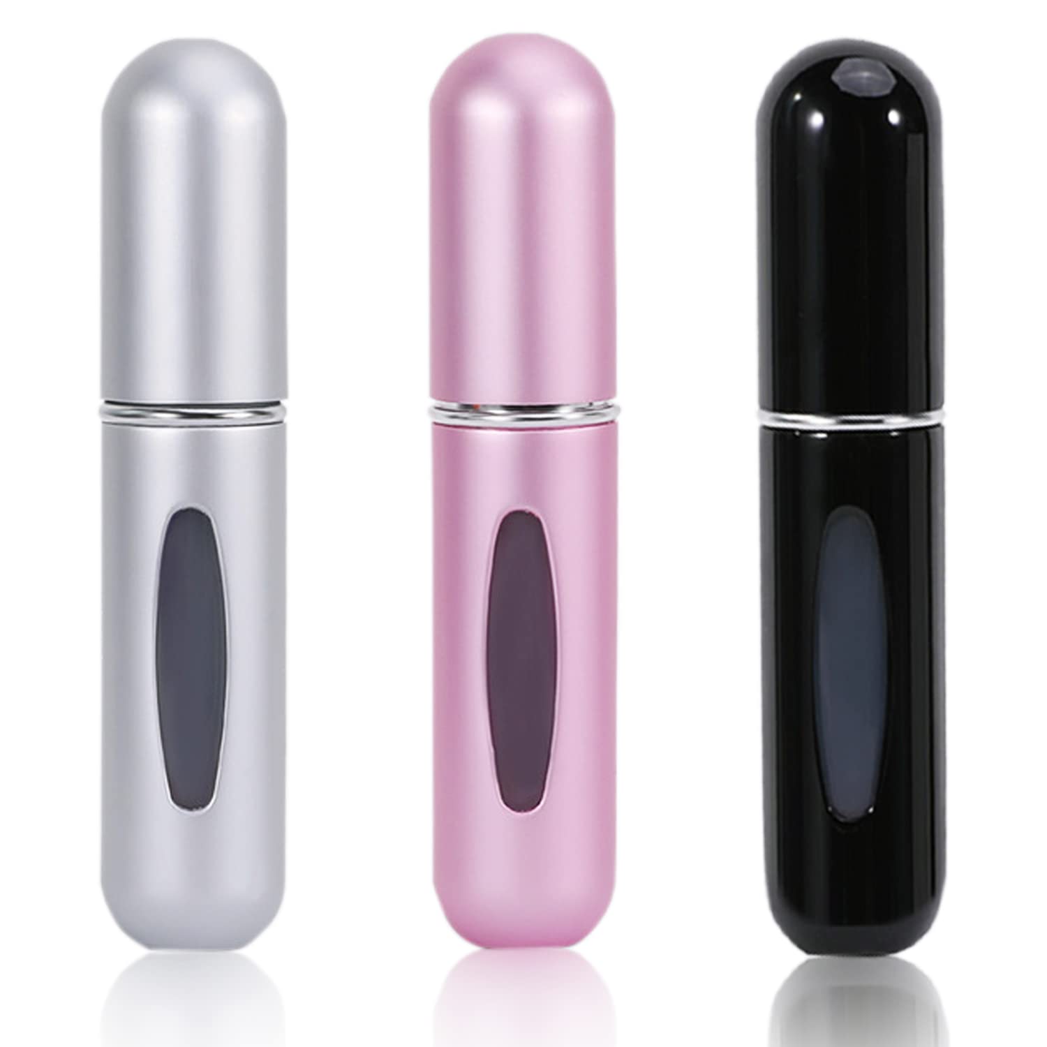 3Pcs Mini Refillable Perfume Atomizer Bottle, Portable Travel Perfume Bottle Refillable, Perfume Scent Pump Case Fragrance Empty Spray Bottle for Traveling and Outgoing (5ml/0.2oz)